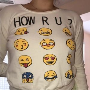 Shana | Sweaters | Shana Quirky White Emoji Sweater | Poshmark